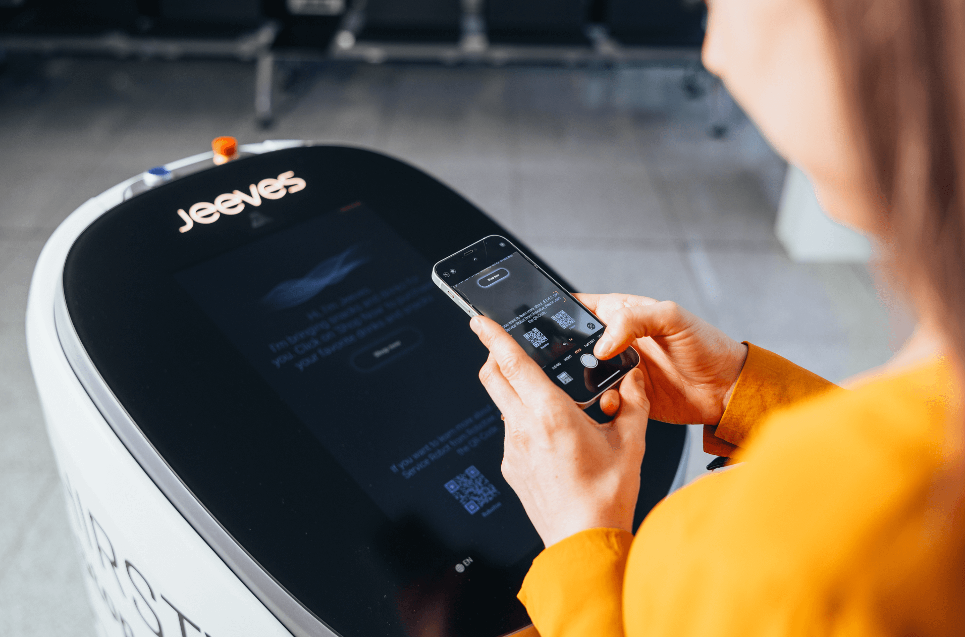 JEEVES robot serves passengers at Munich Airport